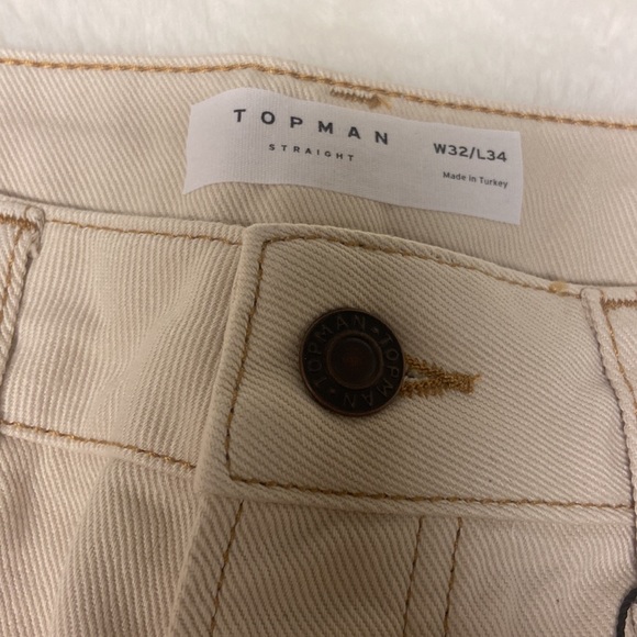 Topman | Jeans | Nwt W32xl34 Topman Straight Leg Jeans Cream Color ...